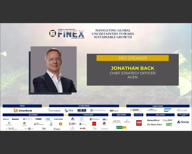 ACEN Chief Strategy Officer Jonathan Back at the 55th Annual FINEX Week ...